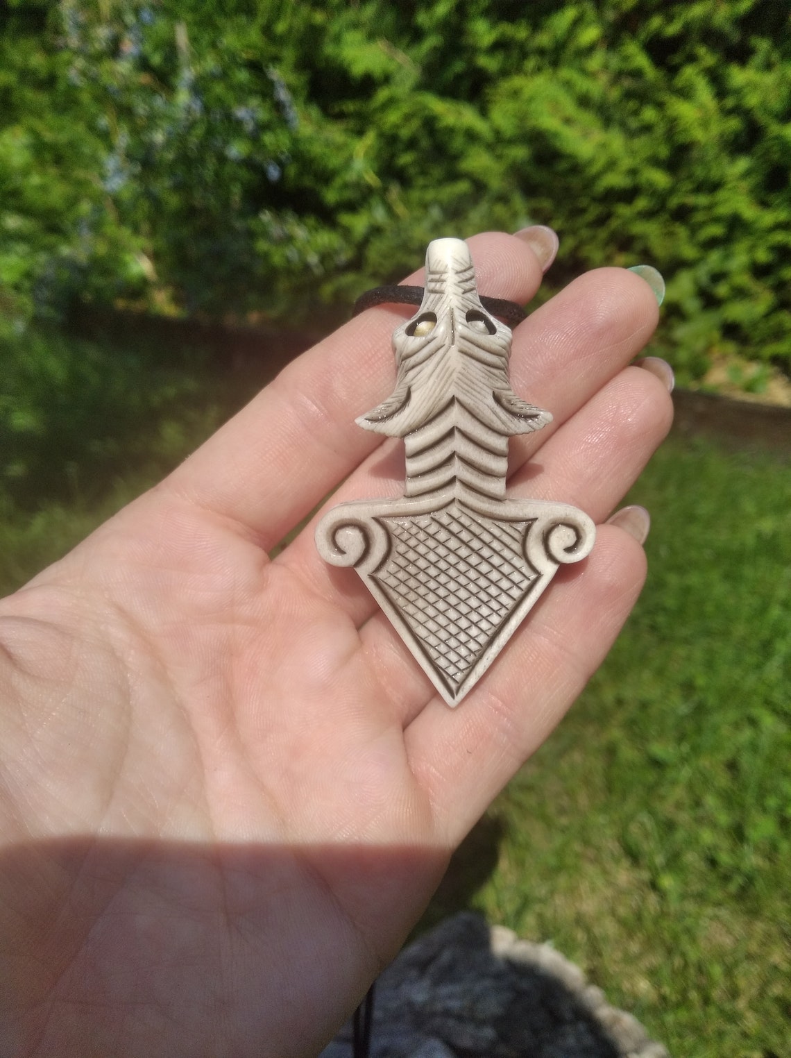 Thor's Hammer Necklace Mjolnir Amulet With Wolf Head - Etsy