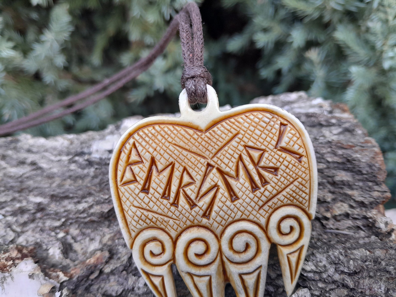 Viking Bear Paw Necklace Norse Bear Amulet With Algiz Rune - Etsy