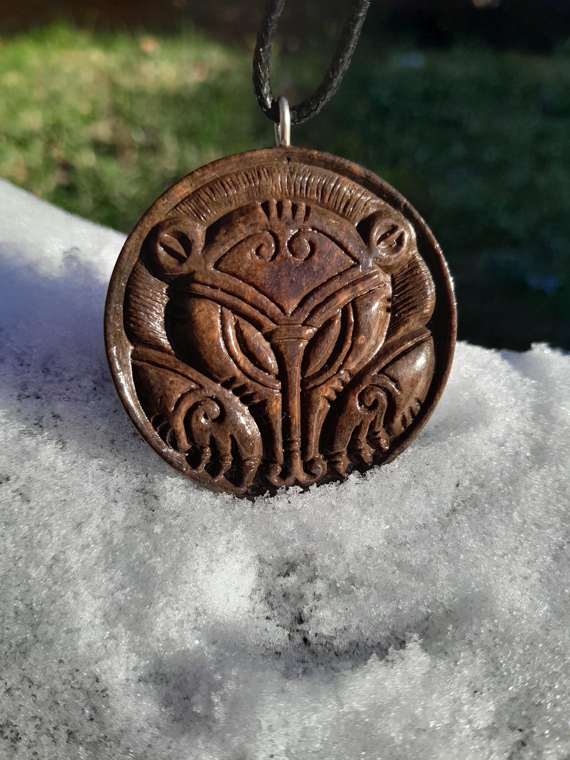 Hand-carved Bear Amulet. Viking Mythology Art. Berserker Warrior Style ...