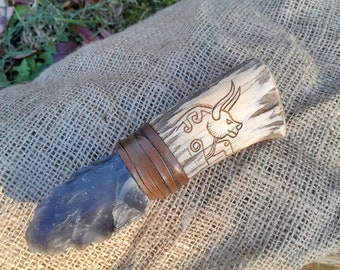 Neolithic Ritual /hunter Dagger With Flint Blade modern Reconstruction ...