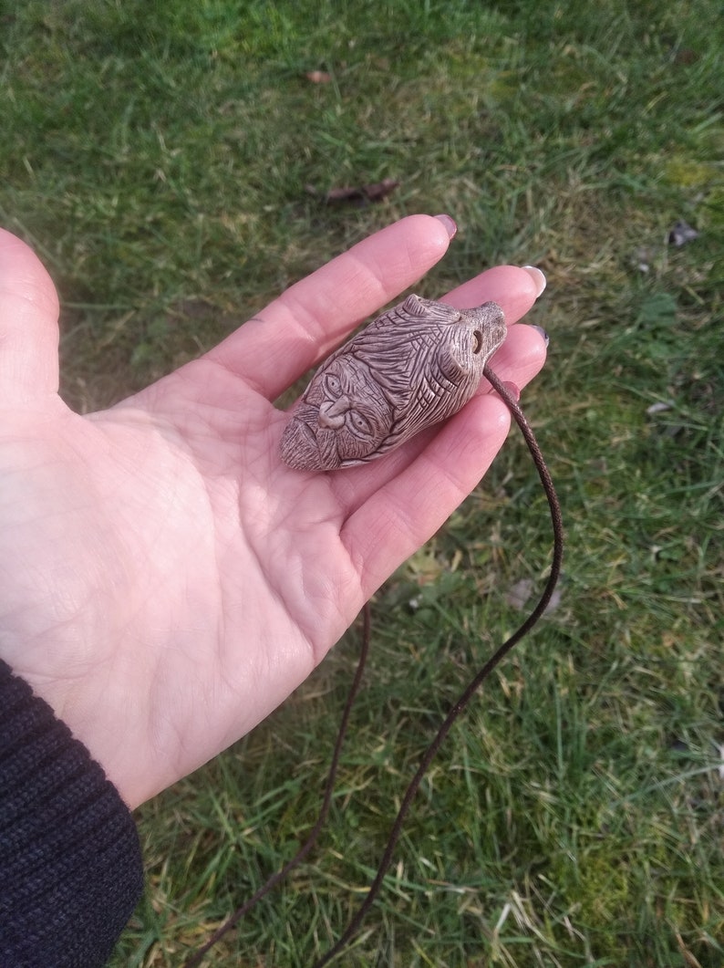 Hand Carved Viking Warrior Head Amulet Norse Mythology - Etsy