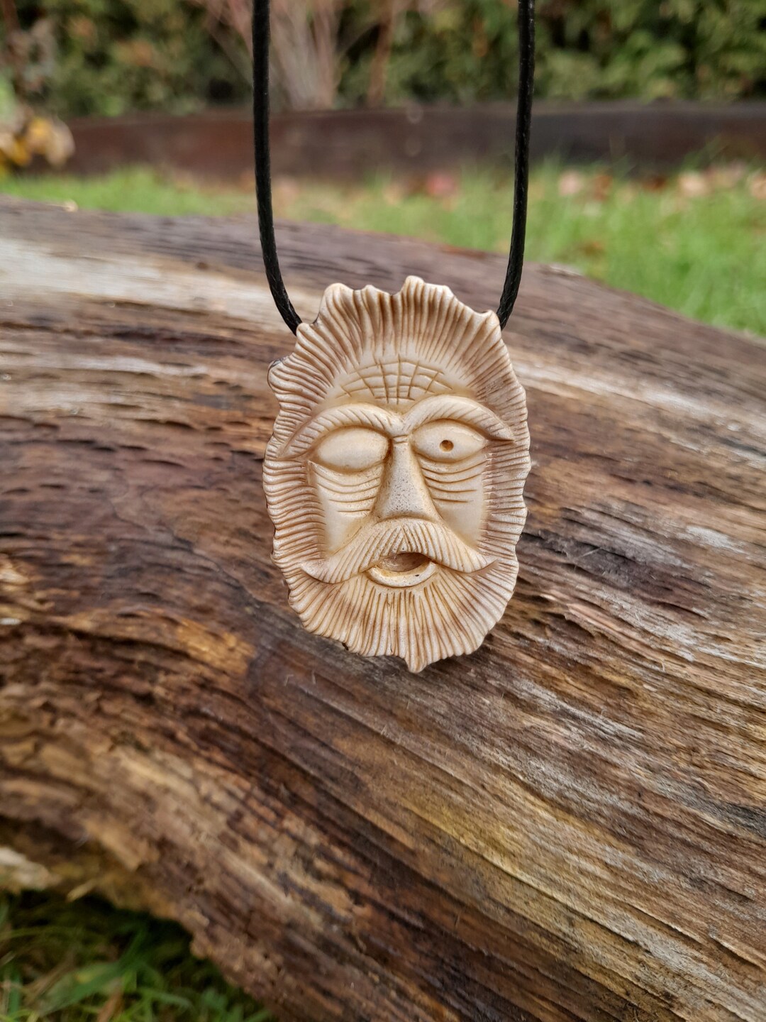 Hand-carved Viking God Odin Face Pendant, Óðinn Amulet, Scandinavian ...