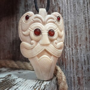 Unique Hand Carved Viking God Odin Face Pendant With Ravens, Óðinn ...