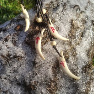 Fox Tooth Pendant, Fox Runic Necklace, Spirit Animal Totem, Norse ...