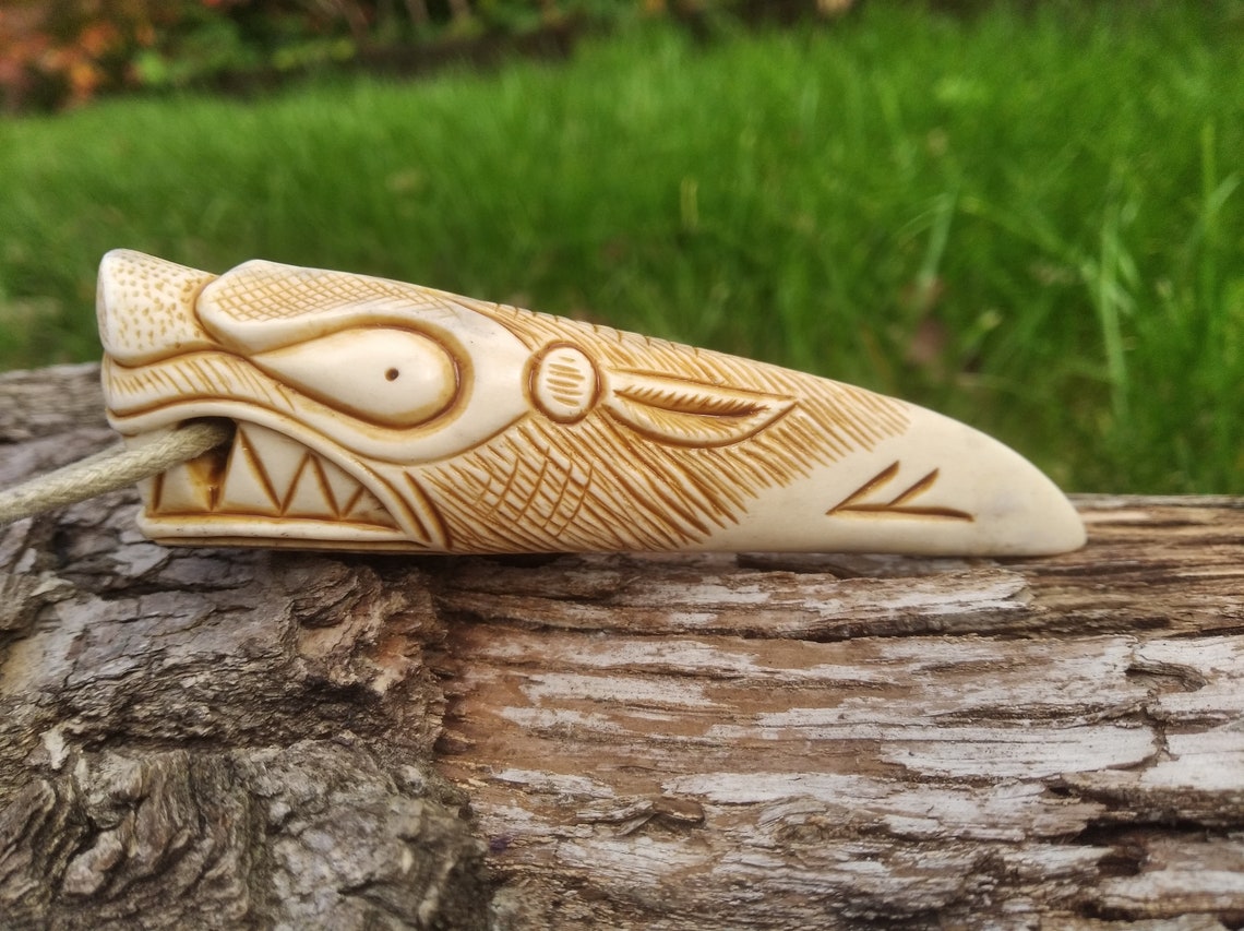Fenrir Warrior Necklace Viking Wolf Amulet Old Norse. Pagan - Etsy