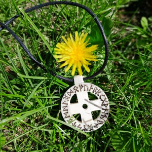 Hand-carved Norse, Viking Solar Cross Pendant With Elder Futhark Ring ...