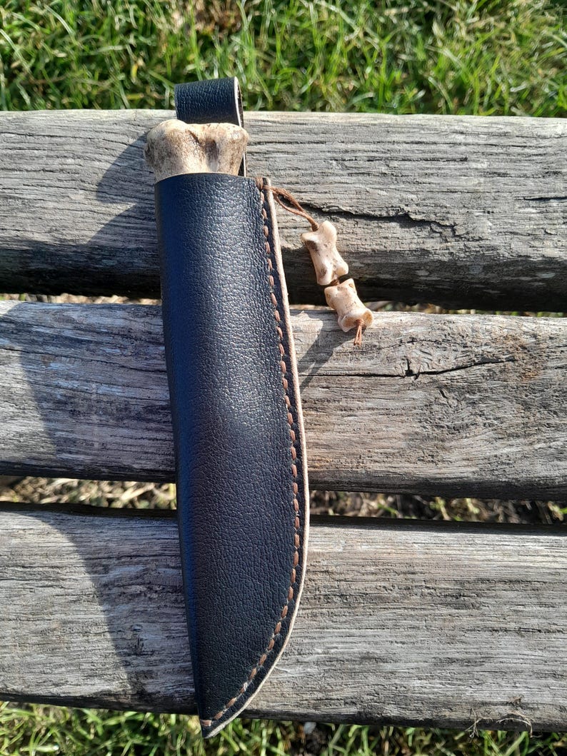 Handmade Vikings Small Pocket Knife "fenrir" With Bone Handle and ...