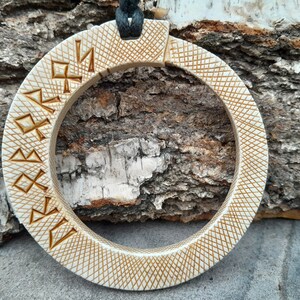 Unique Hand Carved Ouroboros Circle Talisman, Midgard Jormungandr ...