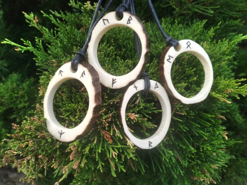 Viking Rune Ring Necklace Runes Circle Pendant Runic Wheel - Etsy