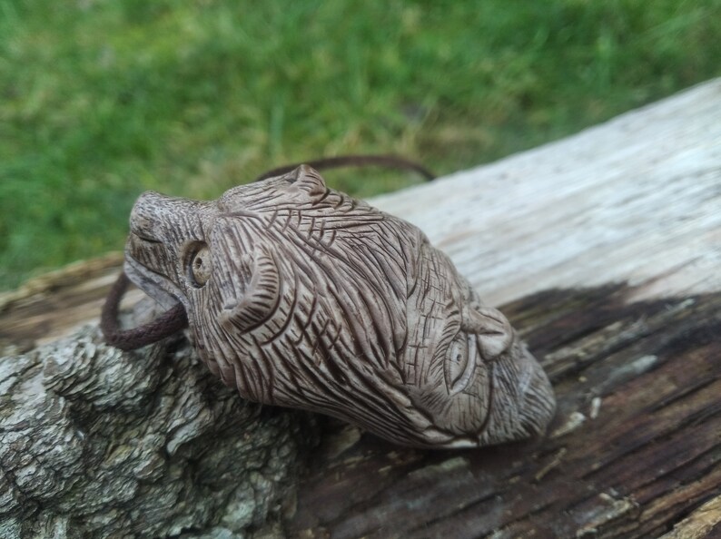 Hand Carved Viking Warrior Head Amulet Norse Mythology - Etsy