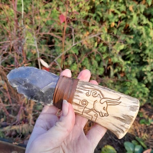 Handmade Neolithic Ritual Knife With Flint Blade modern - Etsy