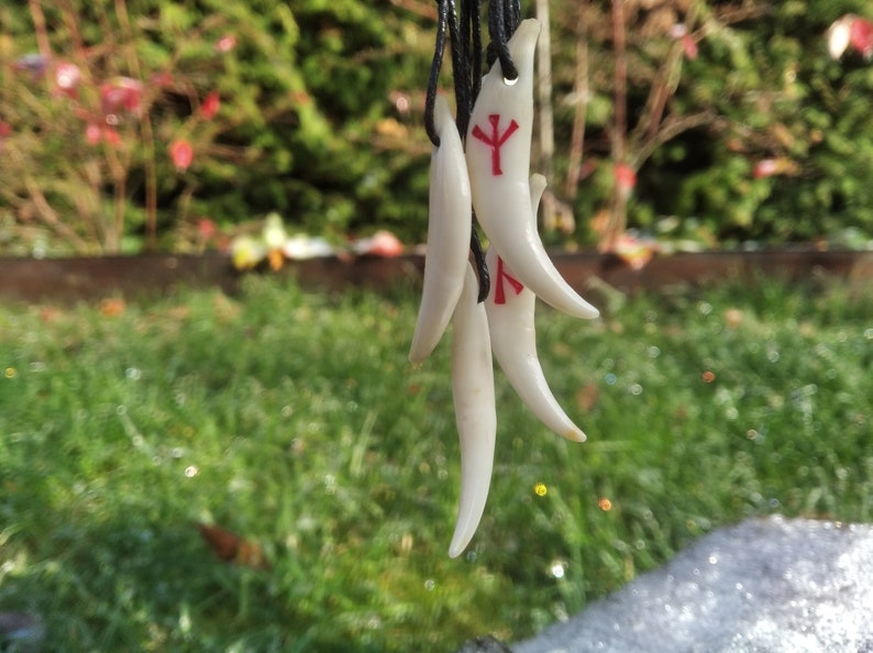 Fox Tooth Pendant, Fox Runic Necklace, Spirit Animal Totem, Norse ...