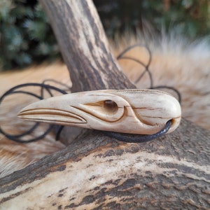Hand-carved Raven Skull Amulet. Viking, Celtic Jewelry. Huginn Muninn ...