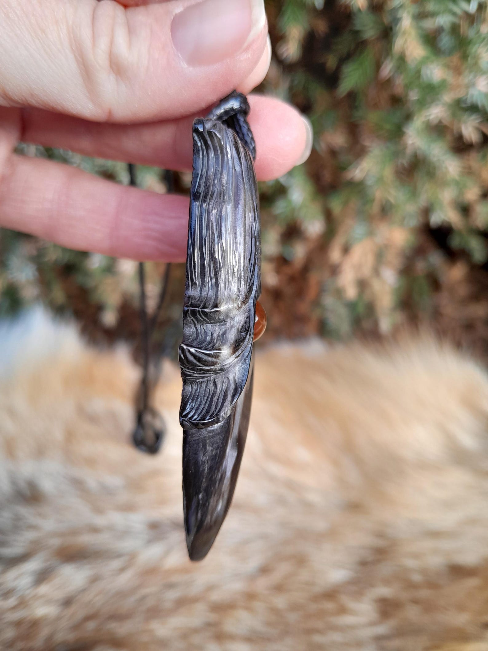 Hand Carved Bone Raven Amulet Necklace, Norse Pagan Viking Jewelry - Etsy