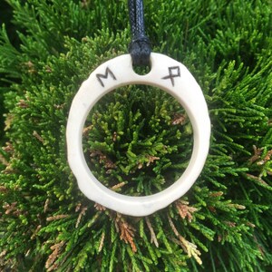 Viking Rune Ring Necklace, Runes Circle Pendant, Runic Wheel Amulet ...