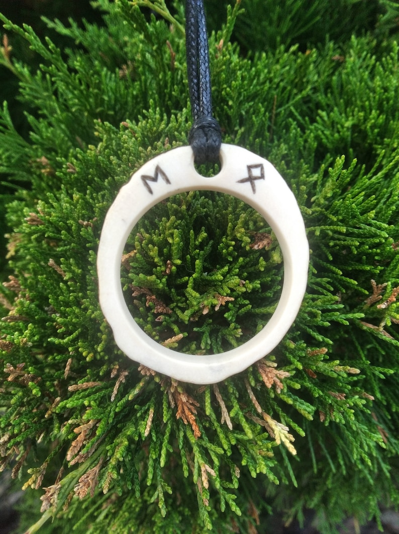 Viking Rune Ring Necklace Runes Circle Pendant Runic Wheel - Etsy