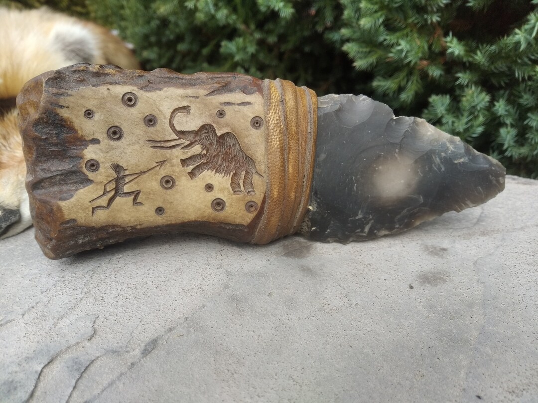 Neolithic Ritual/hunter Dagger With Flint Blade (modern Reconstruction ...