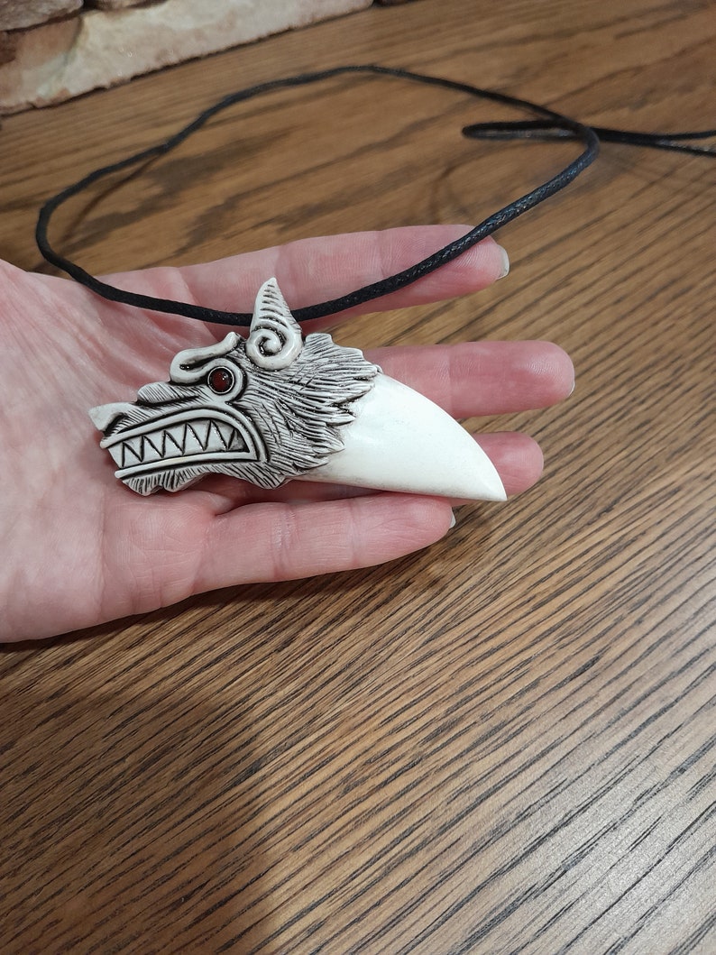 Hand-carved Fenrir Warrior Necklace Viking Wolf Amulet Old - Etsy