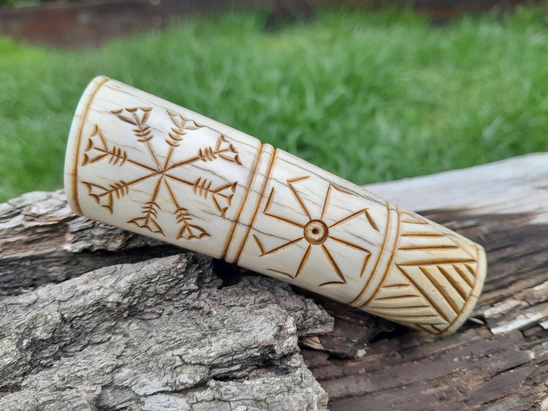 Hand-carved Knife Handle With Runes. Blank for the Knife With - Etsy
