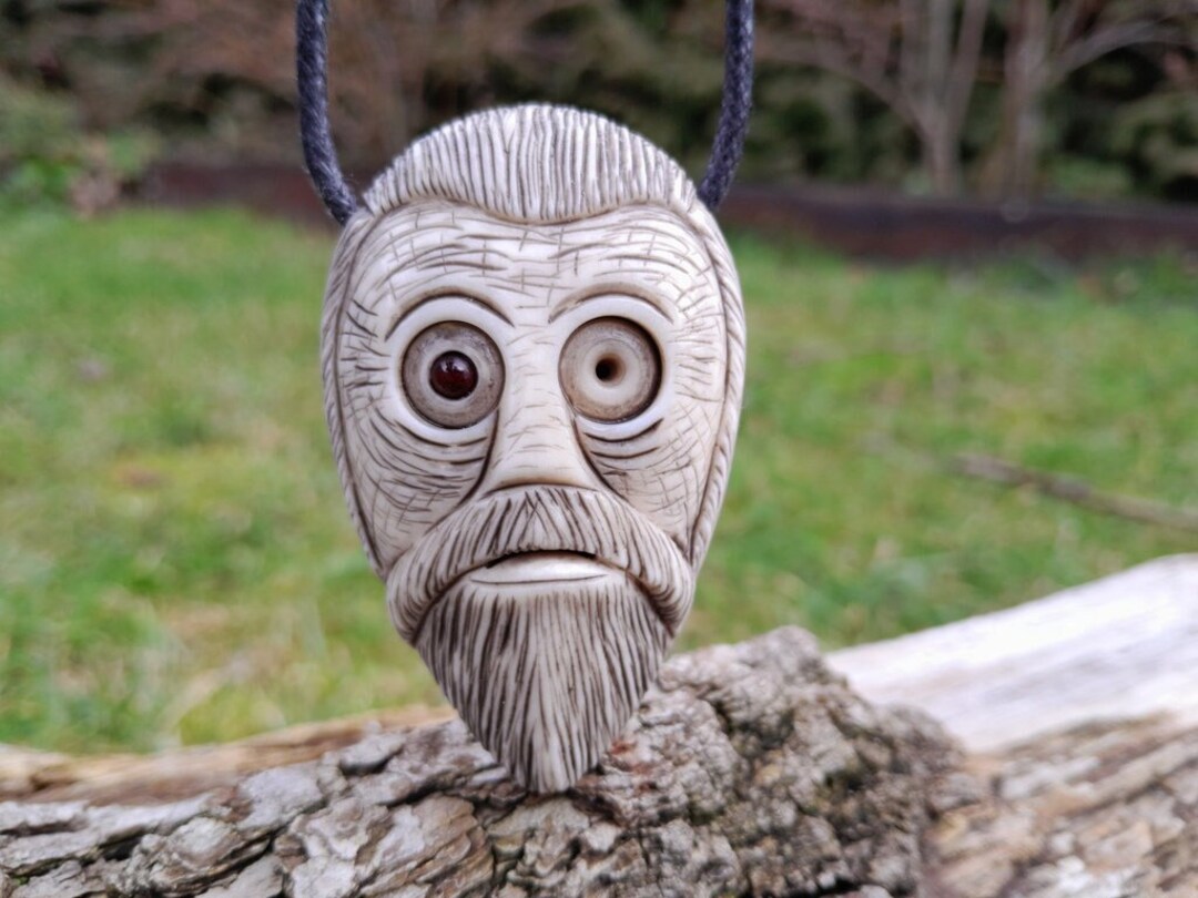 Viking God Odin Pendant, Óðinn Face Amulet, Allfather Necklace, Old ...