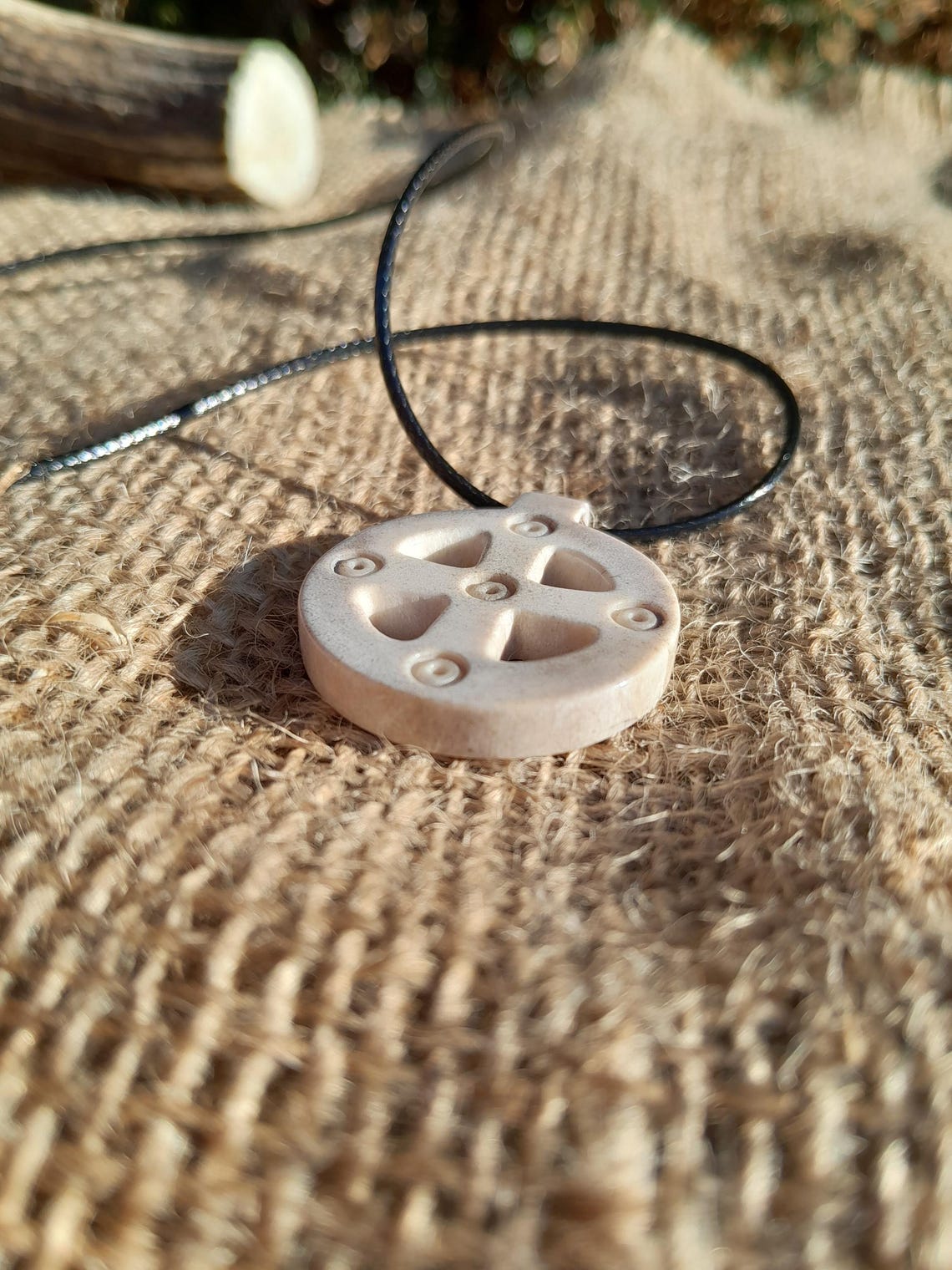 Handmade Sun Wheel Pendant сarved From Moose Antler – Viking Amulet ...