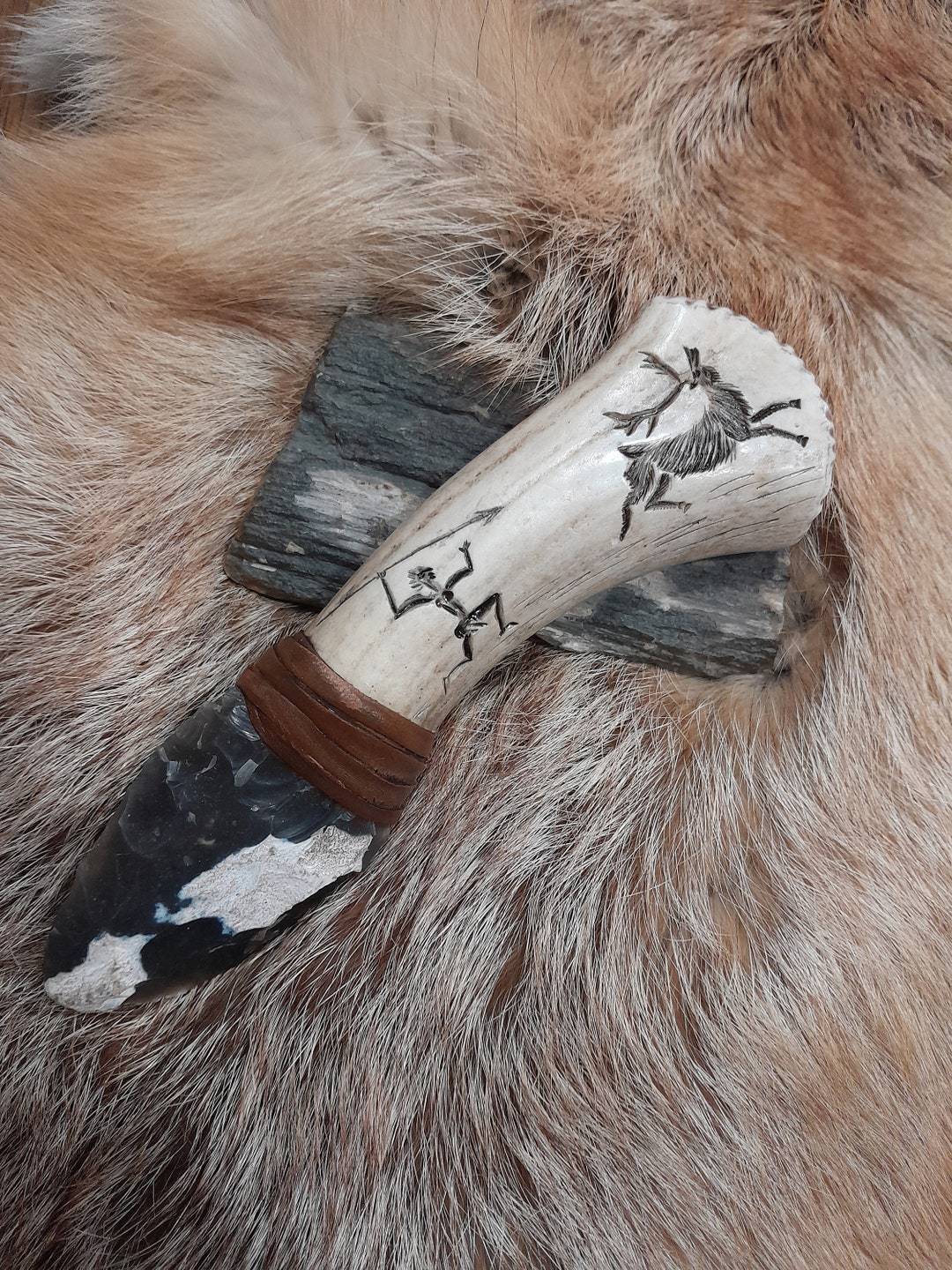 Neolithic Ritual Hunter Daggers With Flint Blade modern Reconstruction ...