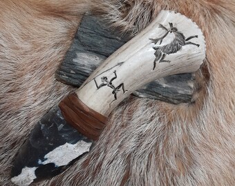 Neolithic Ritual /hunter Dagger With Flint Blade modern Reconstruction ...