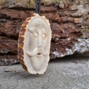 Unique Hand-carved Viking God Odin Face Pendant, Óðinn Amulet ...