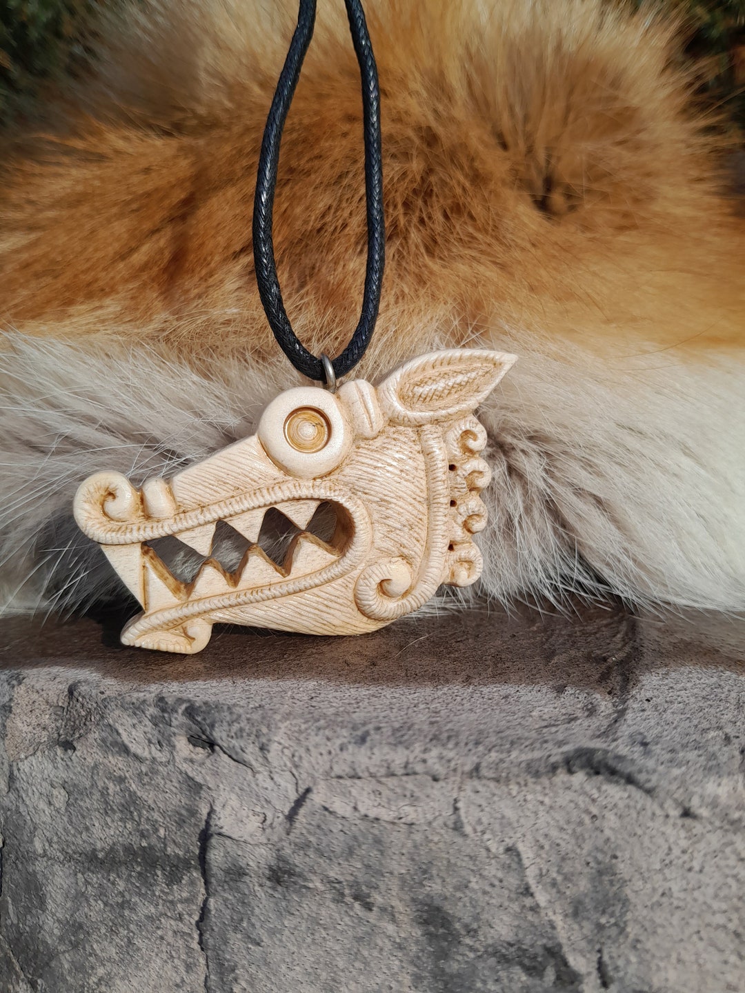 Hand-carved Scythian Style Pendant. Amulet With a Wolfs Head. Ancient ...