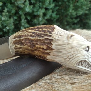Unique Viking Hand-forged Knife With Bear Head, Berserker Warrior ...