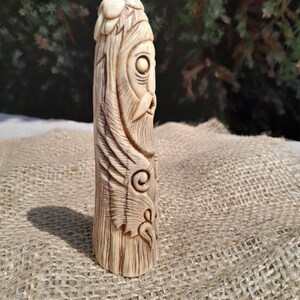 Hand-carved Scandinavian God Odin Statue With Ravens - Óðinn Sculpture ...