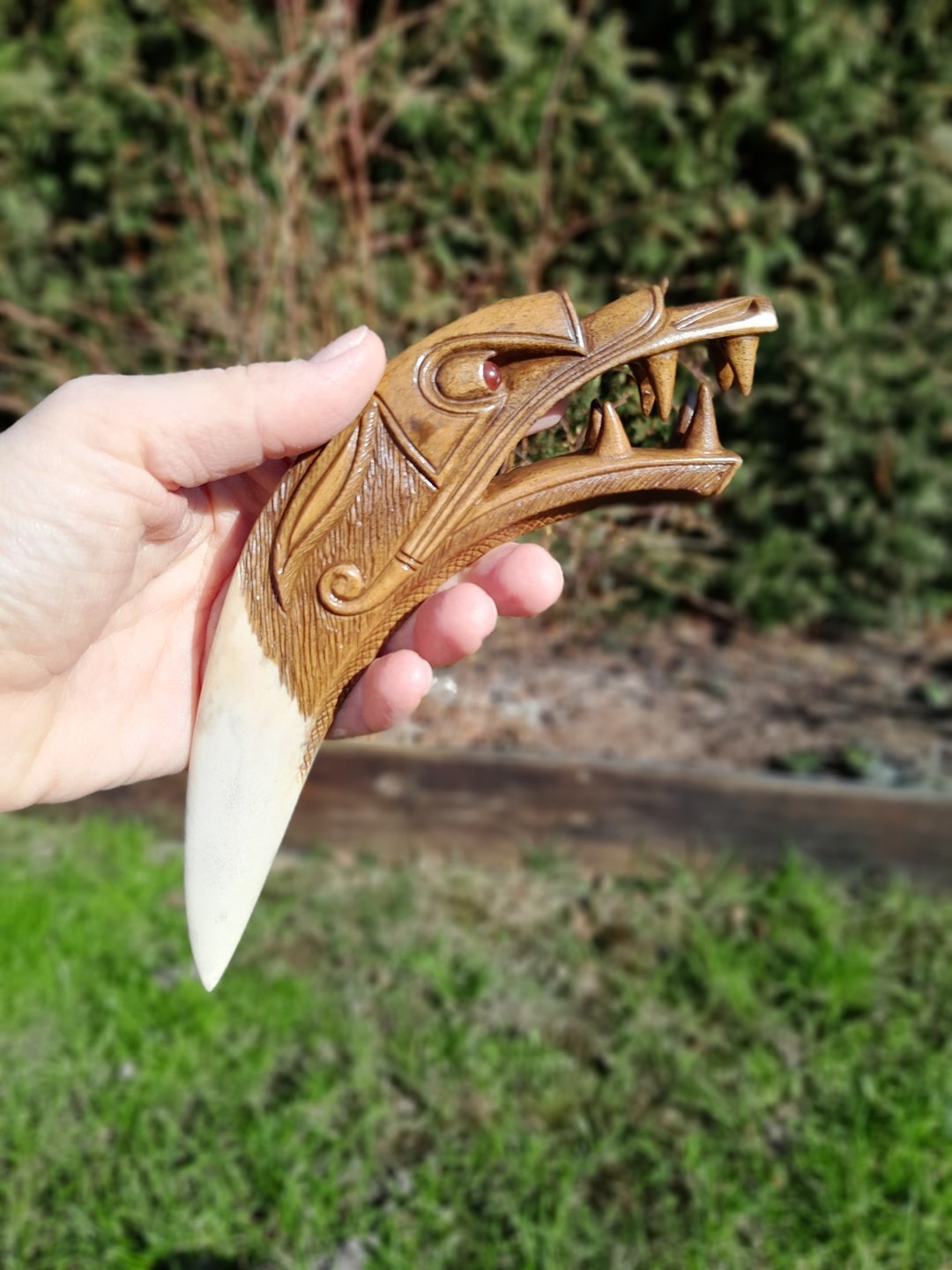 Hand-carved Wolf Head Warriors Talisman. Fenrir. Norse Mythology Home ...