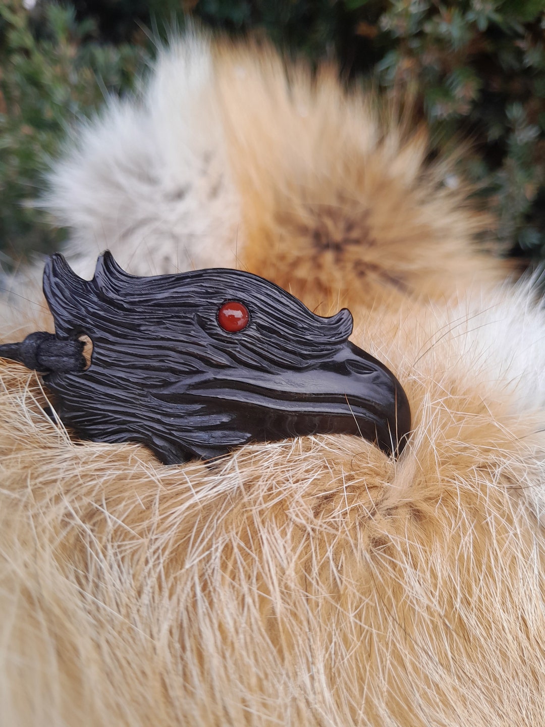 Unique Handmade Viking Black Raven Amulet With Red Eye. Celtic - Etsy