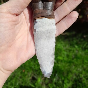 Handmade Neolithic Ritual /hunter Dagger With Flint Blade - Etsy