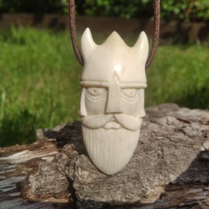 Viking Warrior Head Amulet, Viking in Helmet. Norse Mythology Art ...