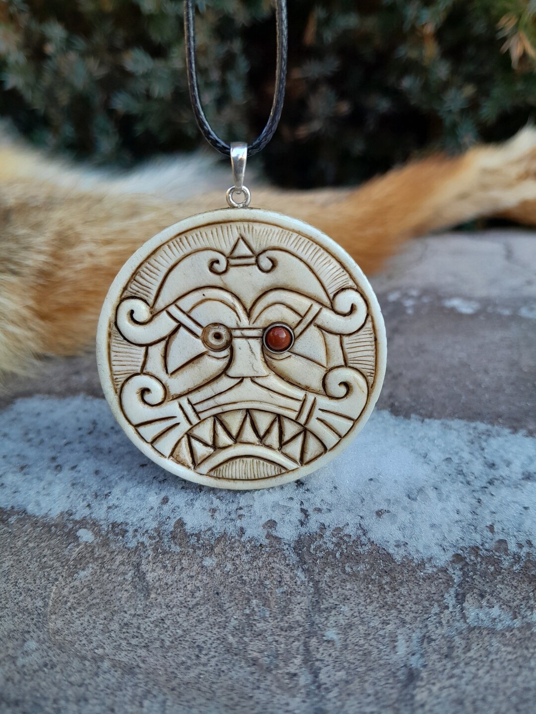 Unique Hand Carved Viking God Odin Face Pendant, Óðinn Amulet ...