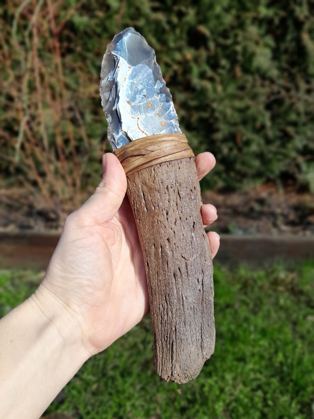 Hand Made Massive Stone Age Knife With the Flint Blade. Primitive ...