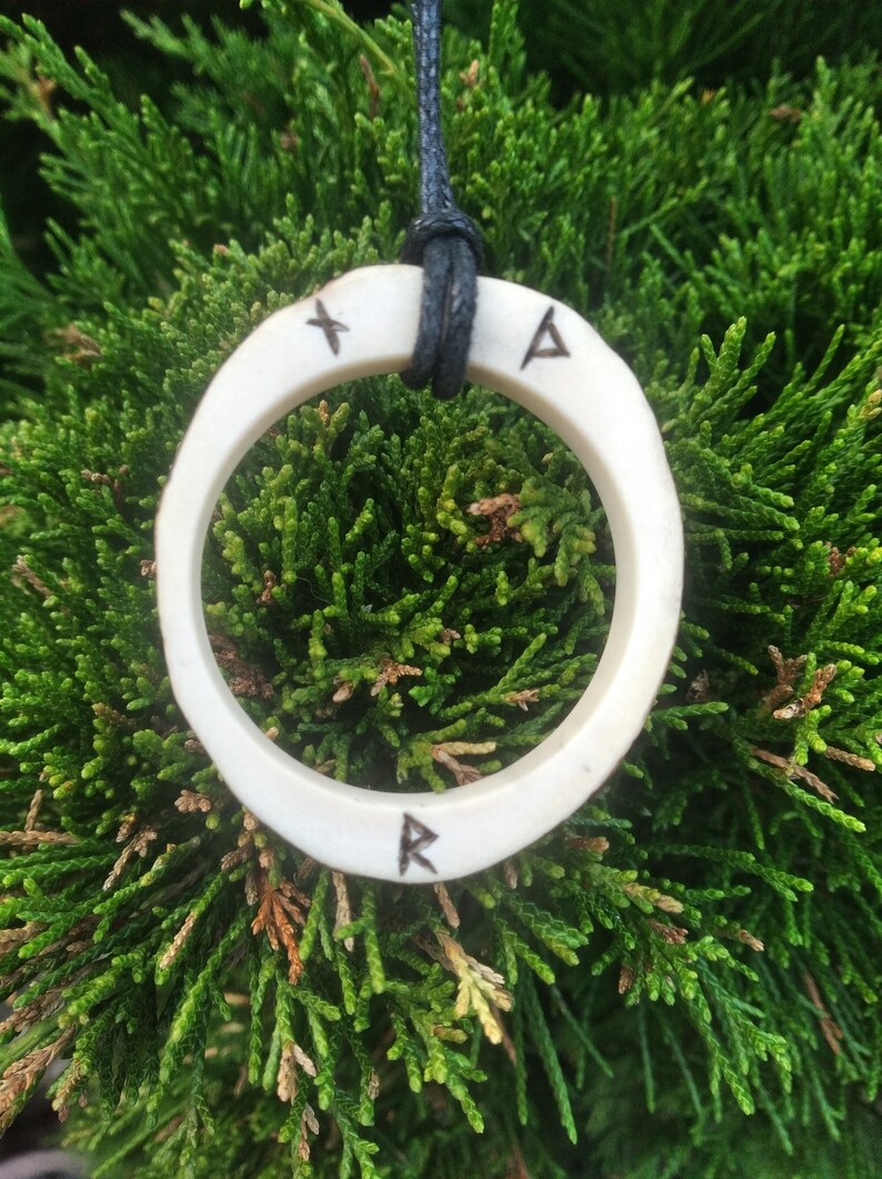 Viking Rune Ring Necklace Runes Circle Pendant Runic Wheel - Etsy