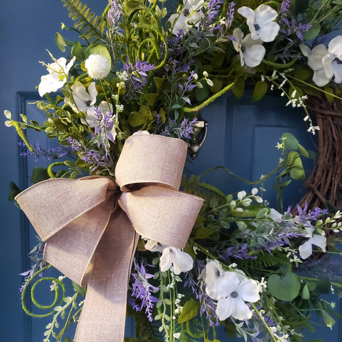 Spring Wreath for Front Door Door Wreath Spring Large Front - Etsy