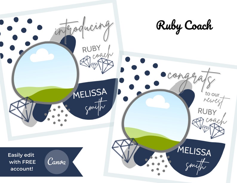 Editable MLM Fitness Coach Recognition Post Templates in Canva, Coach ...