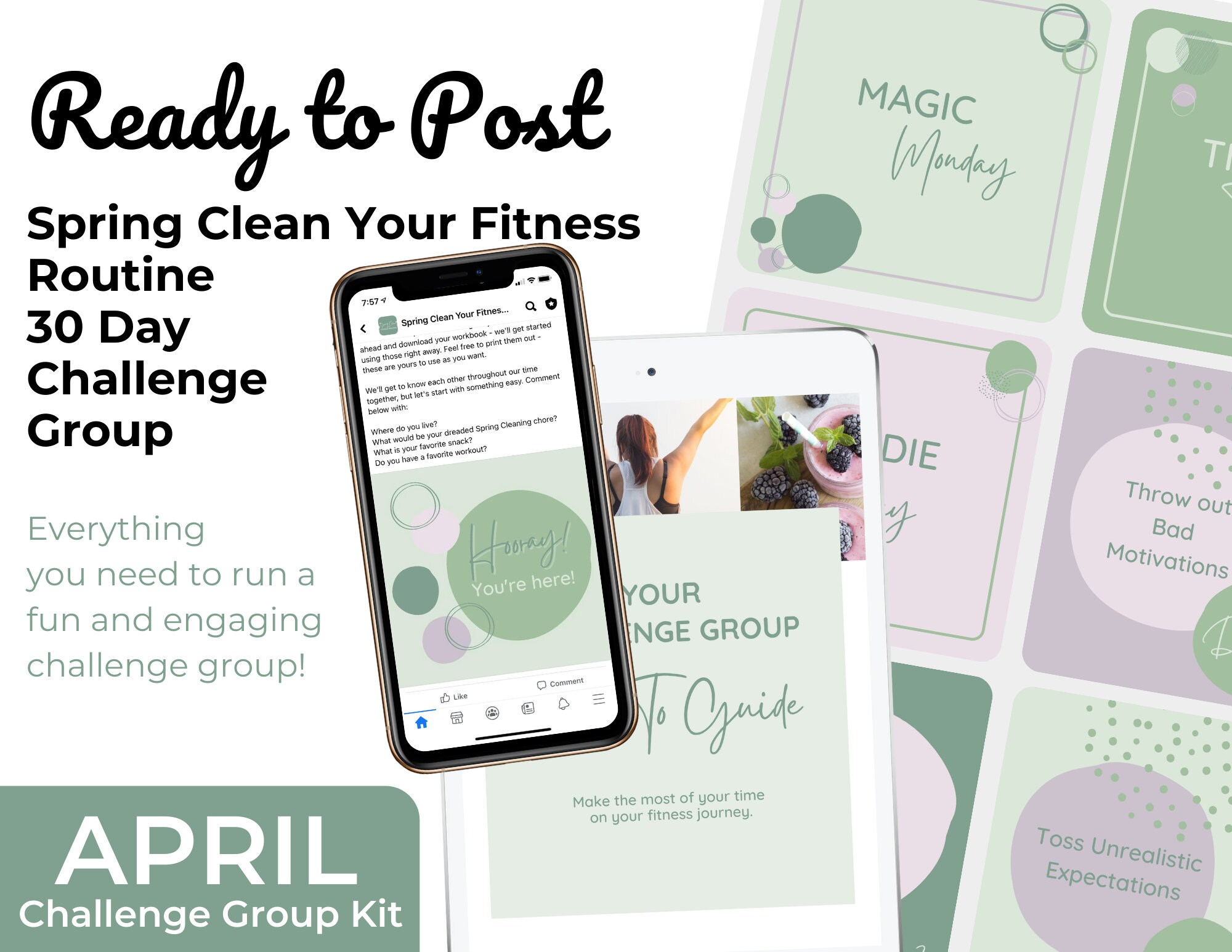 30 Day Fitness Challenge Group Guide, Wellness Challenge With Facebook ...
