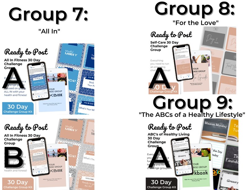 Editable Monthly Wellness Challenge Group Guide Bundle, 30 Day ...