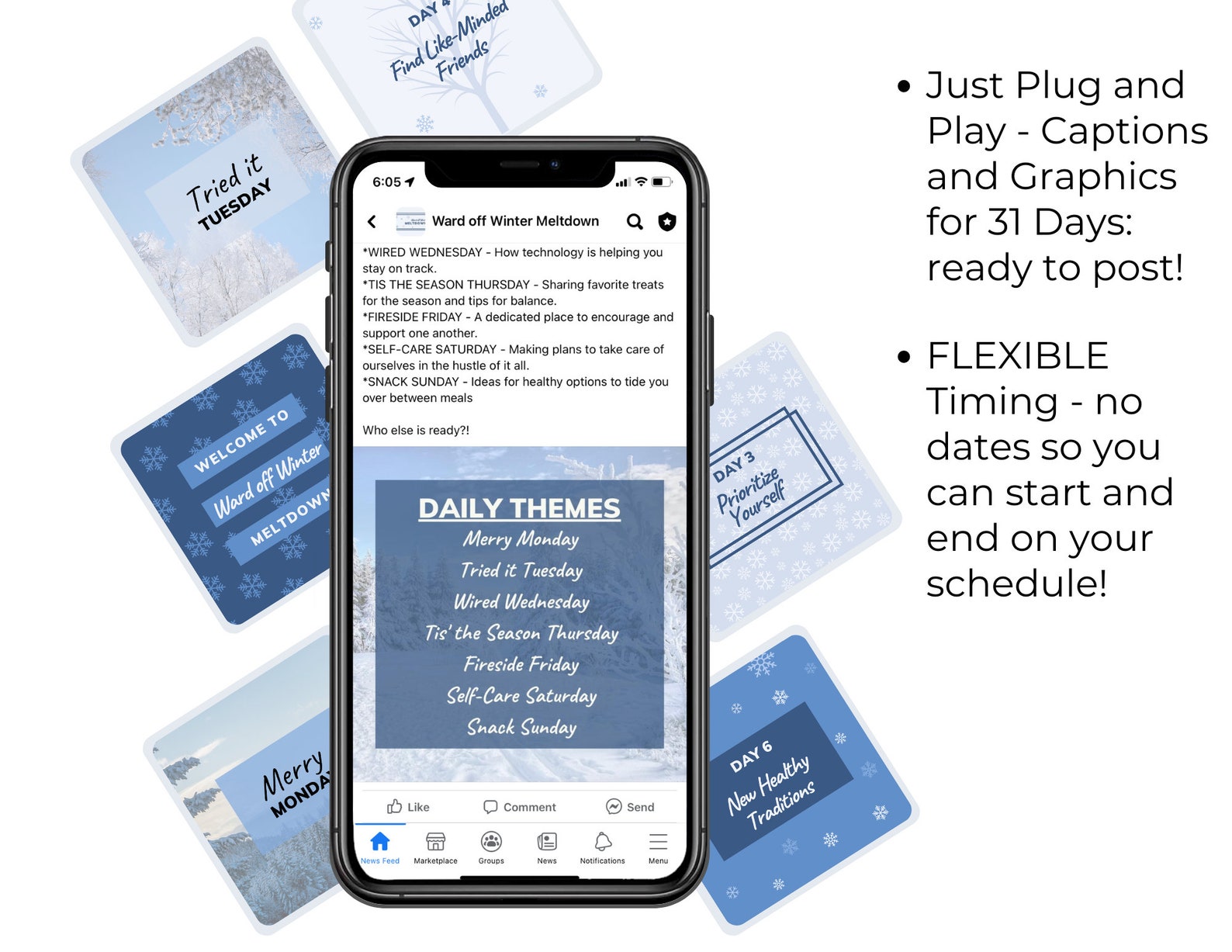 Canva Template for Winter Challenge Group Editable Social - Etsy
