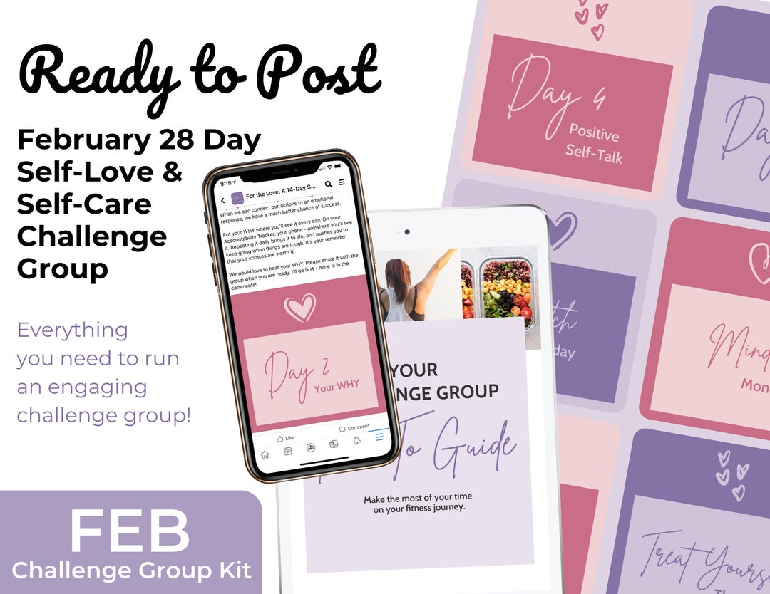 28 Day Challenge Group Guide for February, Self Love and Self Care ...
