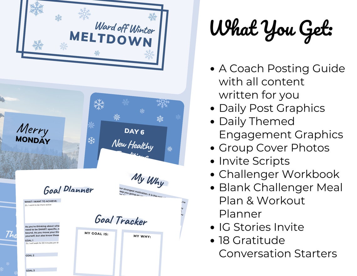 Canva Template for Winter Challenge Group Editable Social - Etsy