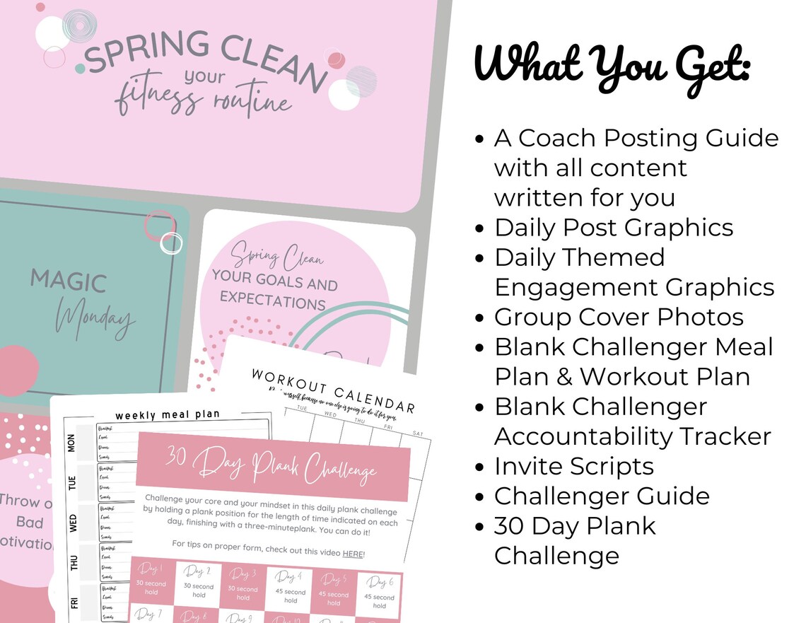 Editable Canva Template Spring Challenge, 30 Day Challenge in Canva ...