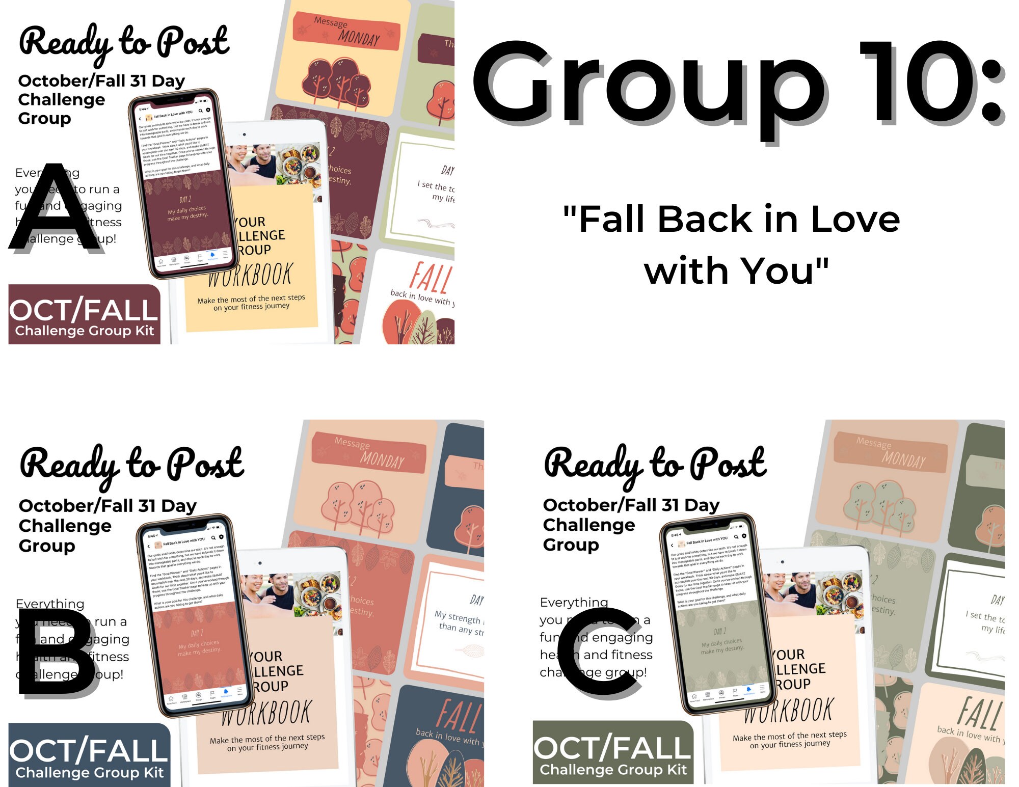 Editable Monthly Wellness Challenge Group Guide Bundle, 30 Day ...