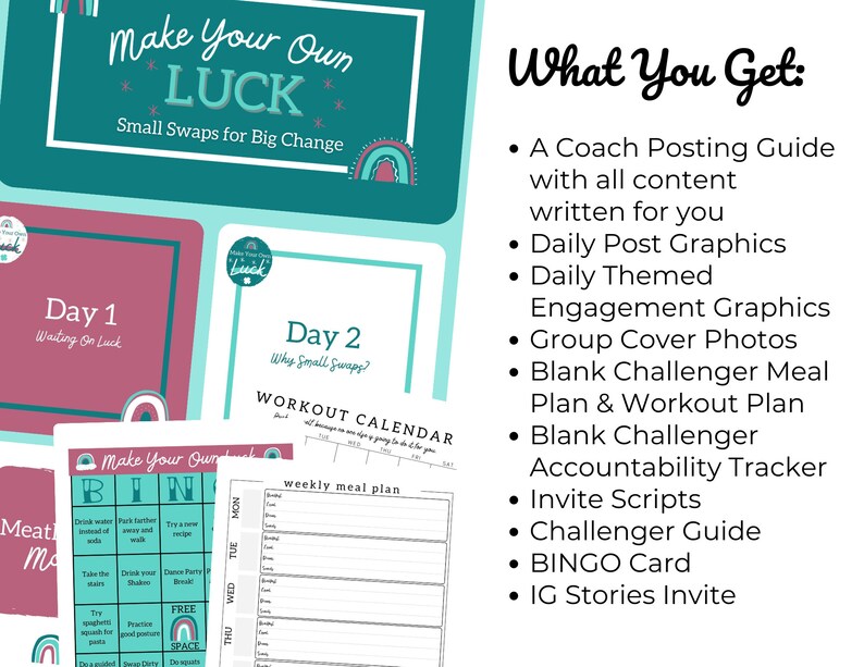 CANVA Editable Ready to Post Challenge Group Kit 4 Week - Etsy