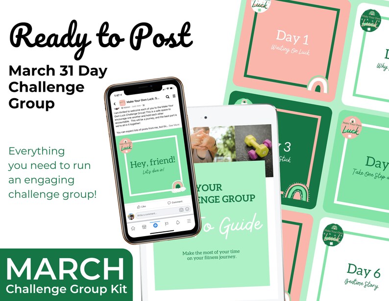 31 Day March Challenge Group Guide, Ready to Post Challenge Group on ...