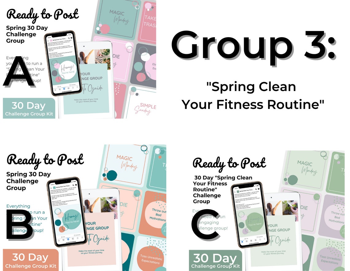 Editable Monthly Wellness Challenge Group Guide Bundle, 30 Day ...